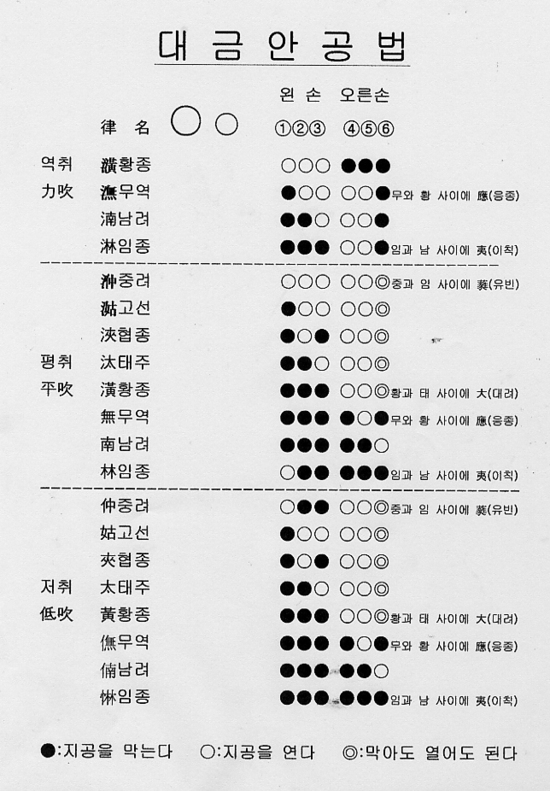 정악대금 운지법 네이버 블로그