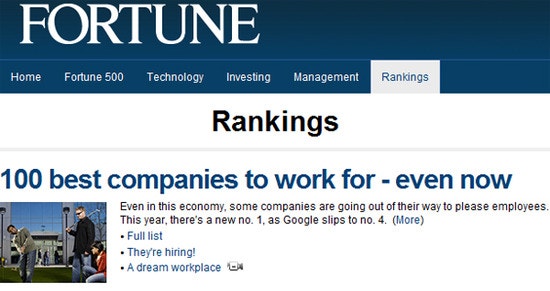 미국에서 가장 일하기 좋은 직장 TOP 100 (Fortune 발표) : 네이버 블로그